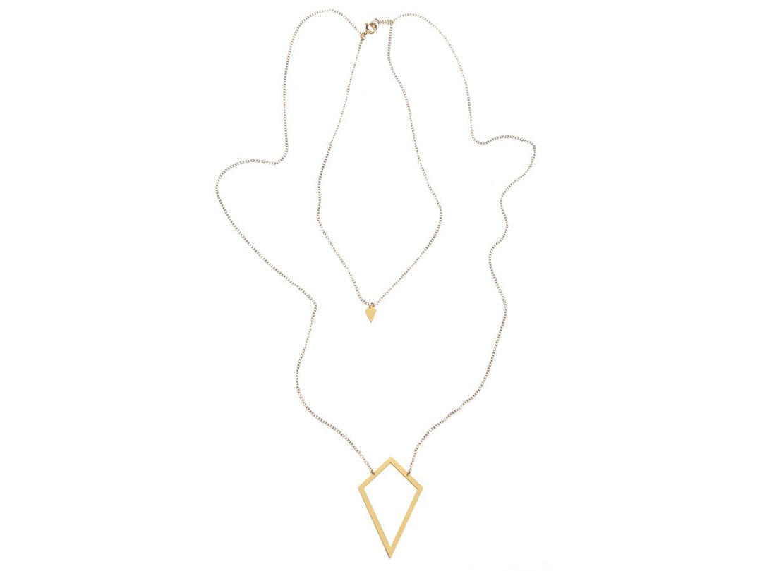 Pair of Kites Shape Geometry Necklace - Brevity Jewelry
