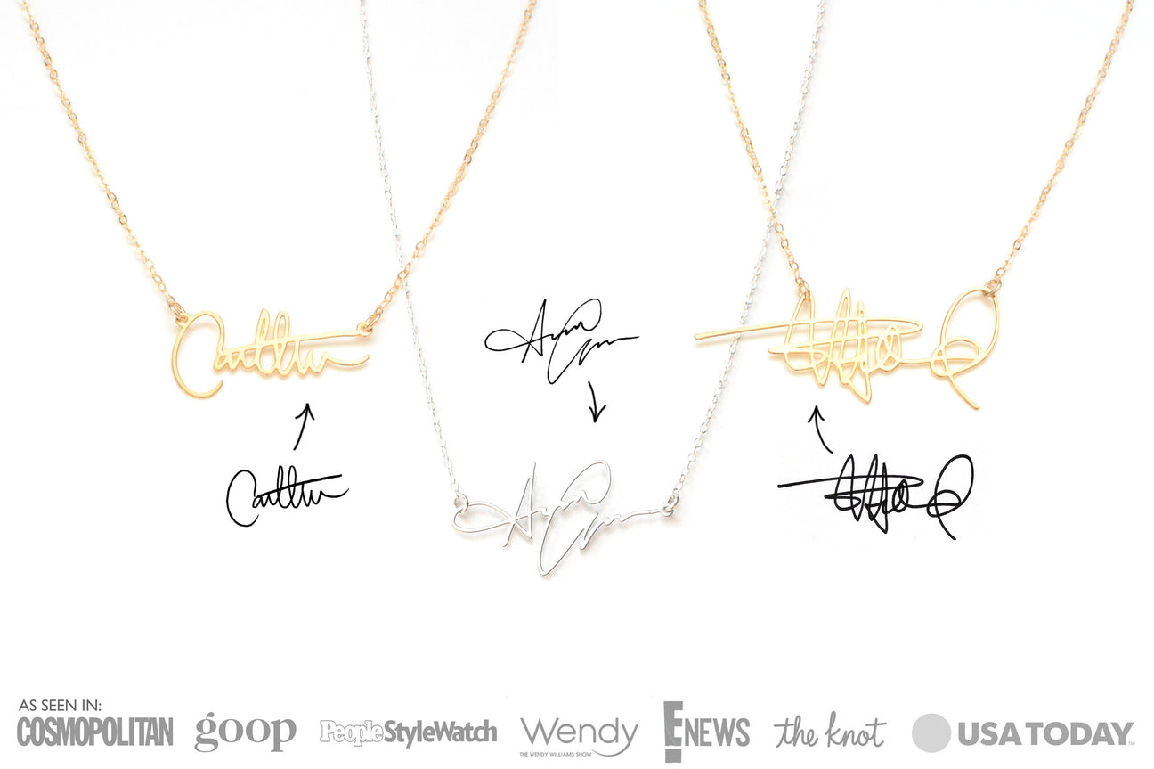 Custom Signature Handwriting Necklace - Brevity Jewelry